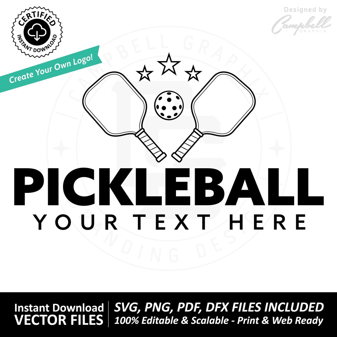 Pickleball SVG - Instant Download - CYO Design - Printable - SVG ...