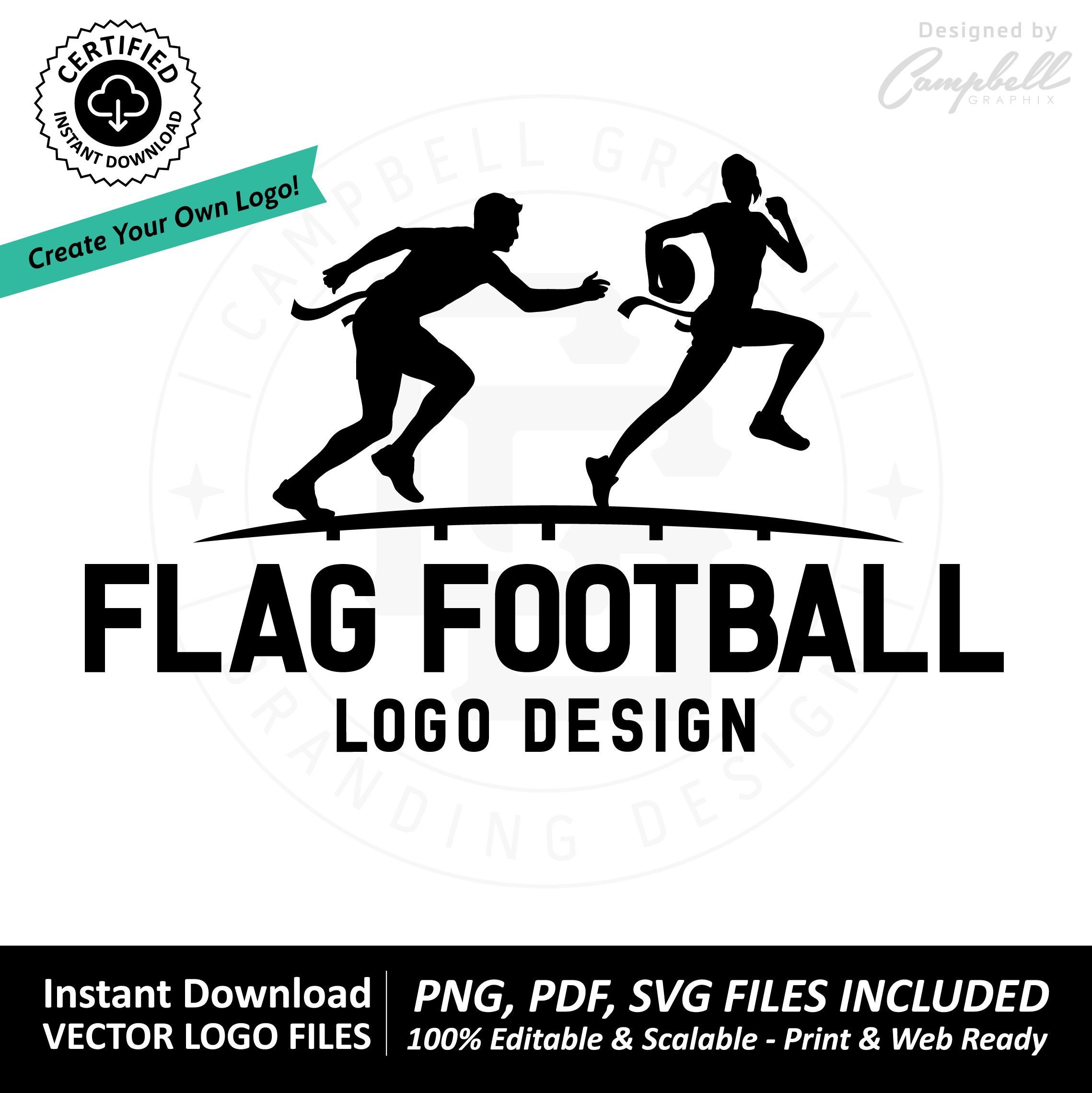 Flag Football Logo DIY Logo Design Templates Instant Download SVG ...