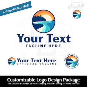 Customizable Logo - Waterfront Logo - Shoreline Logo - Lake Logo ...