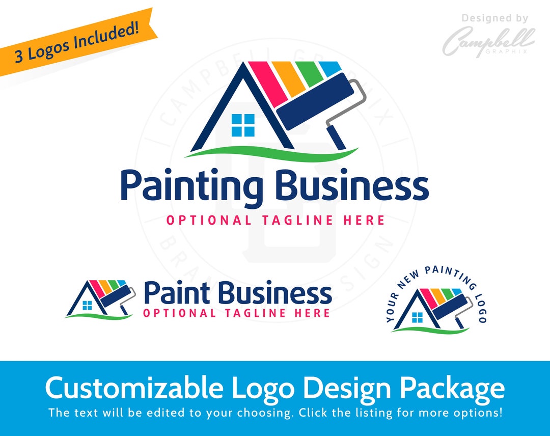 Customizable Logo - Painting Business Logo - Paint Logo - House ...