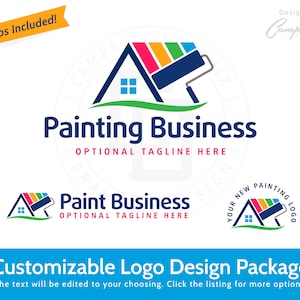 Customizable Logo - Painting Business Logo - Paint Logo - House ...