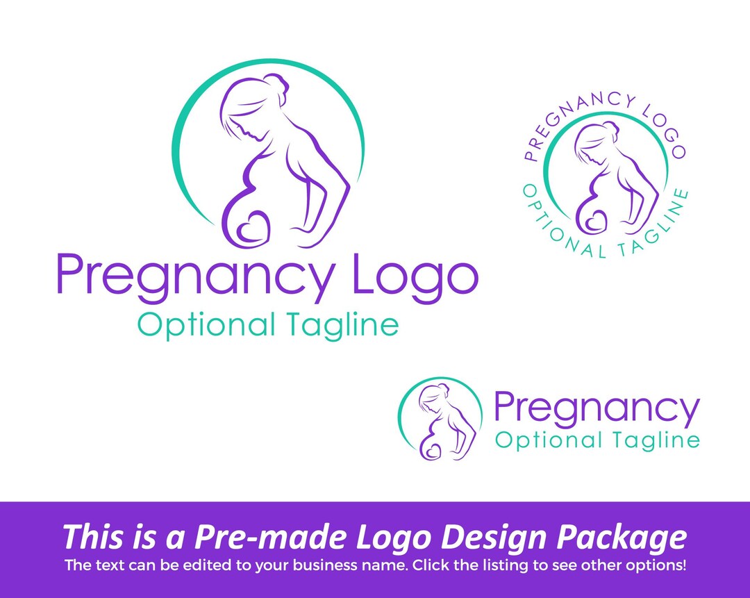 Customizable Pregnancy Logo Design Bundle: Personalized by the Artist ...