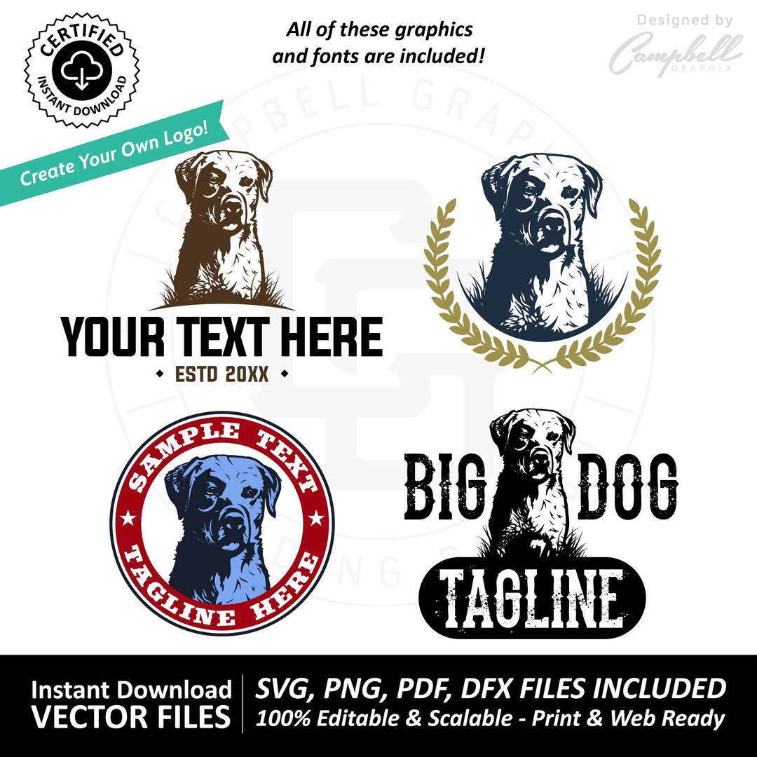 Dog Logo - DIY Logo Design - Instant Download - CYO Design - Svg, Eps ...