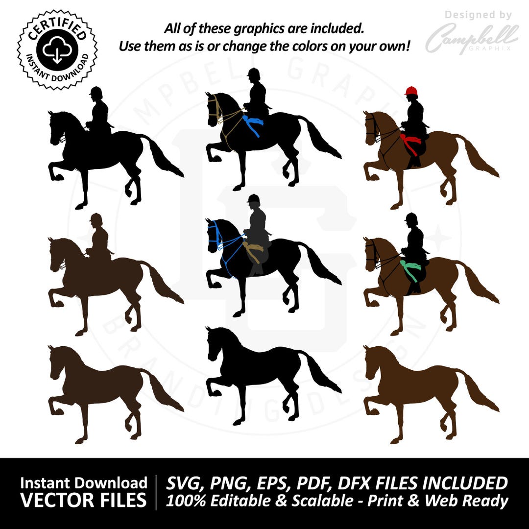 Show Horse SVG - Show Horse Silhouettes - Vector Files, Cricut Files ...