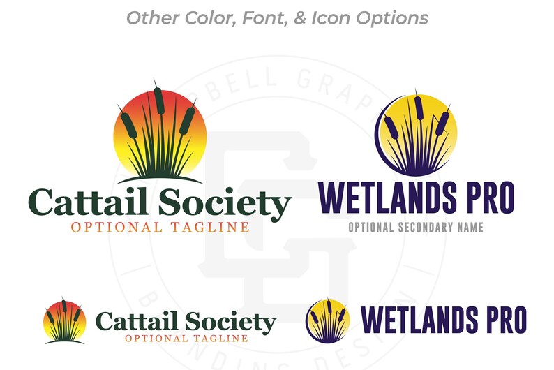 Customizable Logo Cattails Logo Nature Logo Wetlands Logo Environmental ...