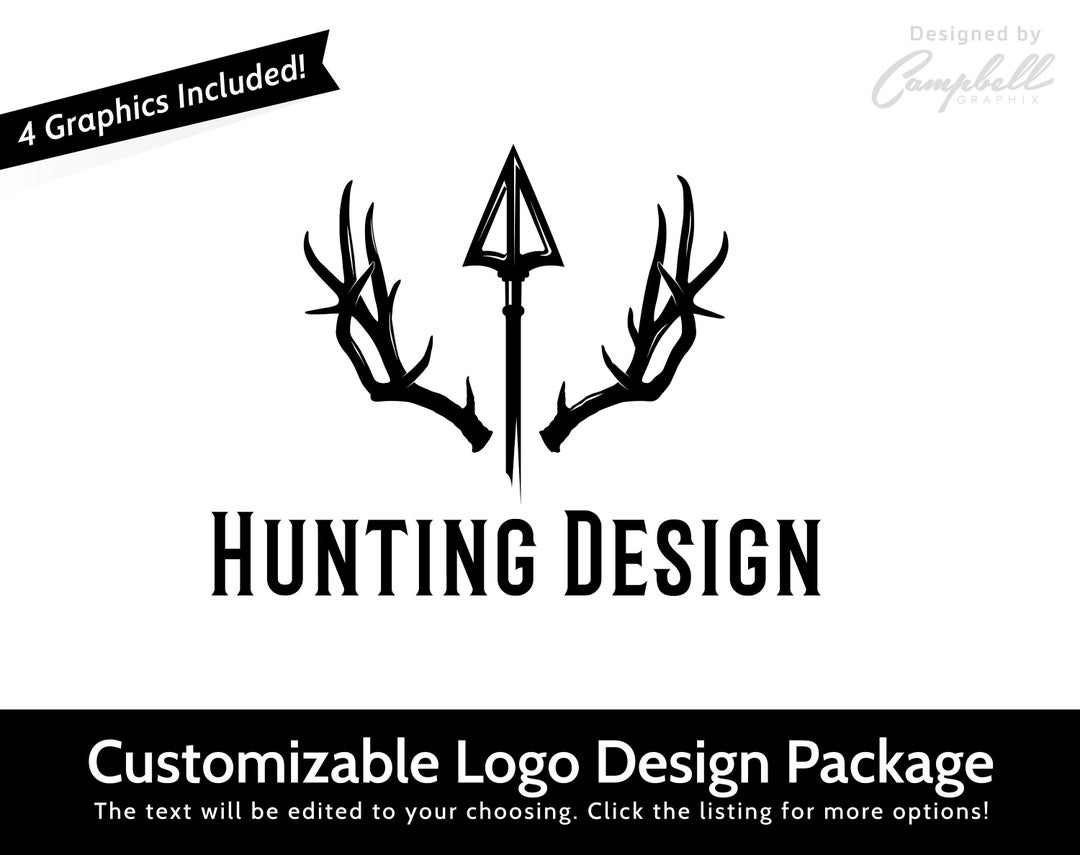 Customizable Logo Arrowhead Logo Hunting Logo Wild Logo Antlers Logo ...