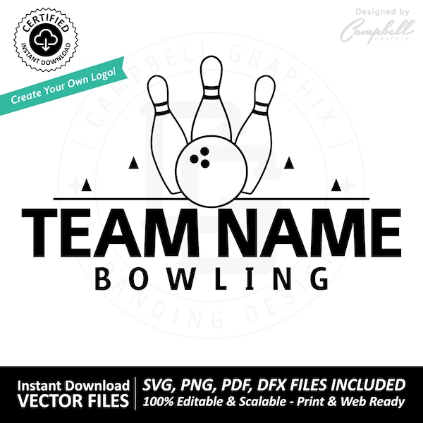 Bowling Team Logo Svg - Etsy