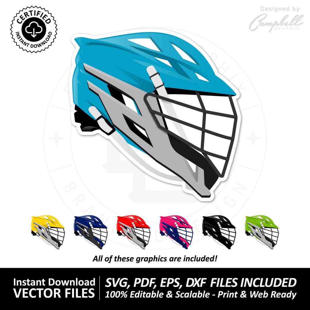 Lacrosse Helmet SVG Bundle - Instant Download - Lax SVG - Vector Art ...
