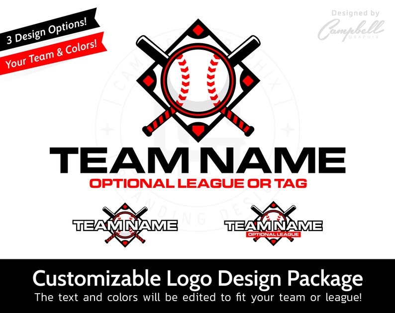 Baseball Logo Customizable Logo Design Little League Logo - Etsy