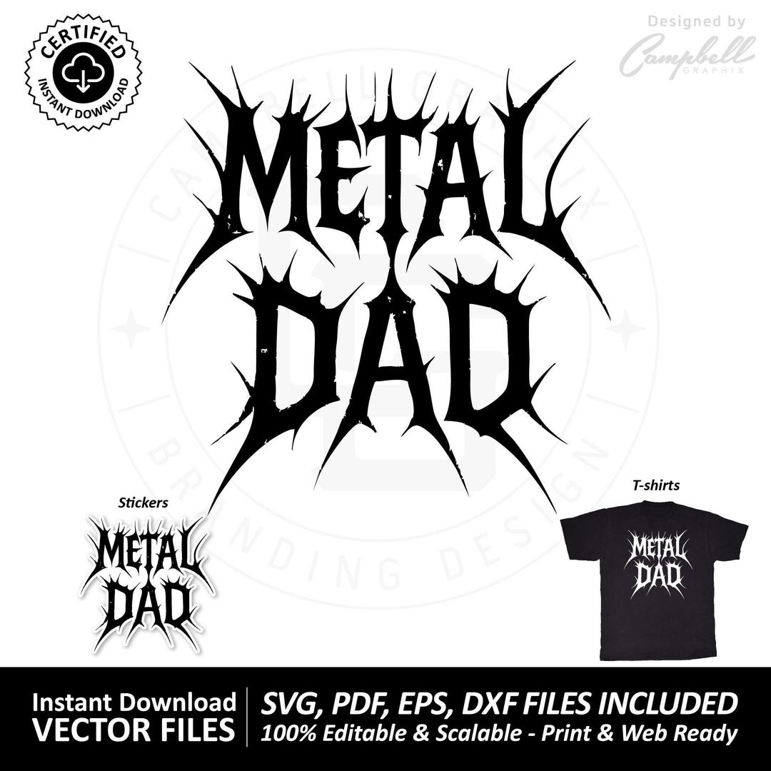 Metal Dad SVG: Vector Art, Cricut & Silhouette Files (digital Download ...