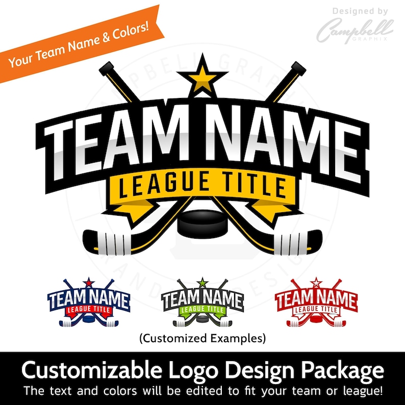 Customizable Logo Design - Hockey Logo - Hockey Team Logo - Youth ...