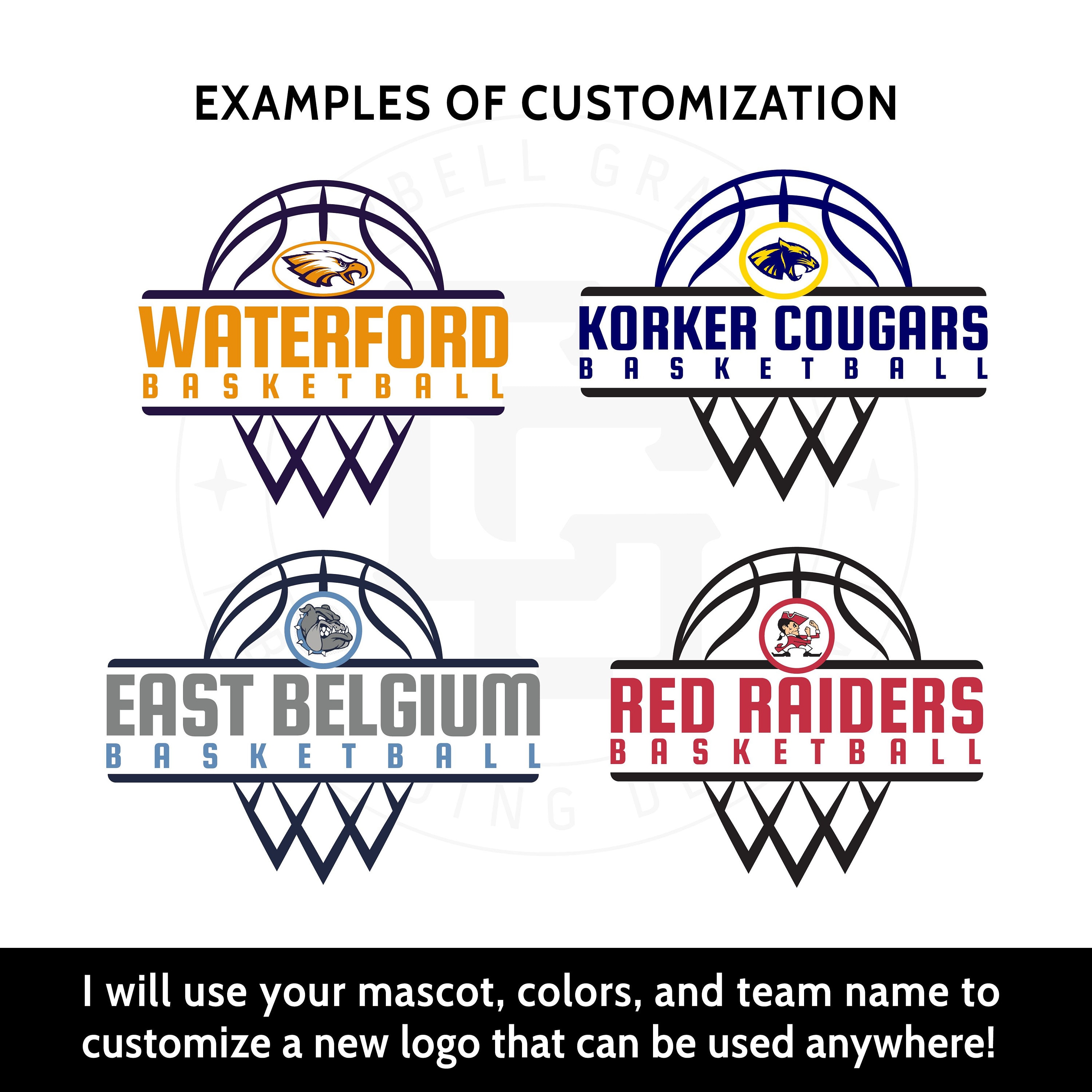 Customizable Logo Design Basketball Logo Team Logo Use Your Team Name ...
