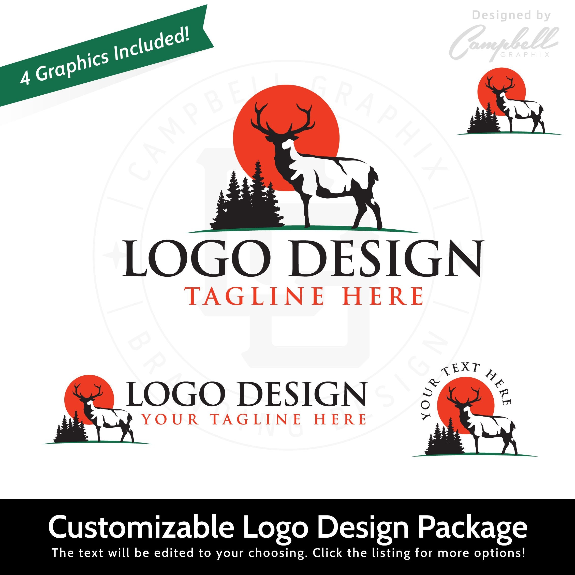 Customizable Logo Wilderness Logo Elk Logo Hunting Logo Bow Hunting ...