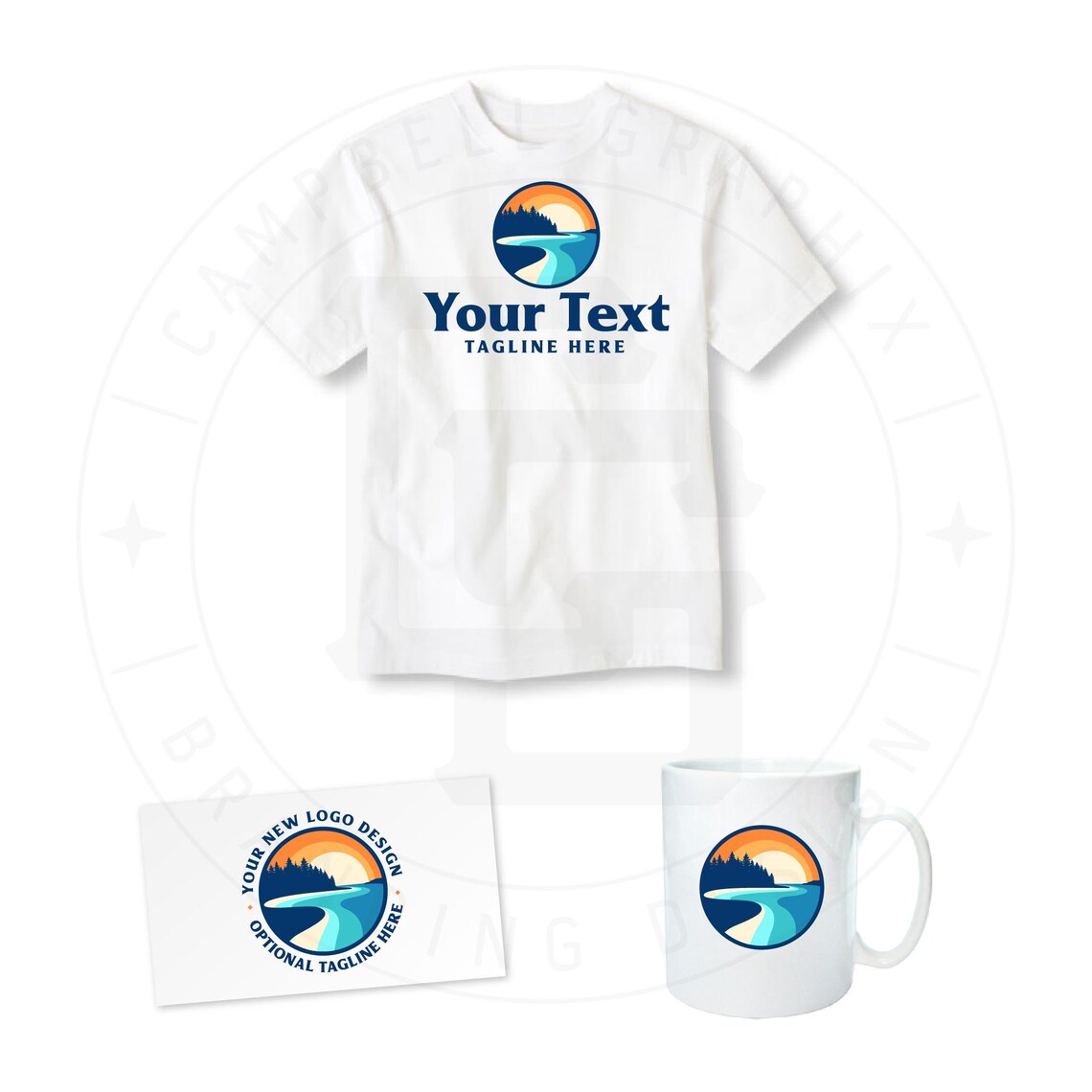 Customizable Logo - Waterfront Logo - Shoreline Logo - Lake Logo ...