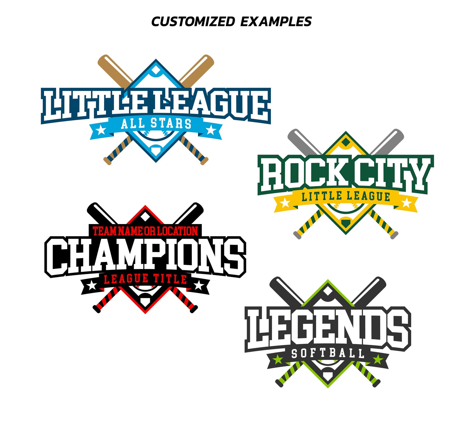 Customizable Logo Design Baseball Logo Team Logo Little - Etsy