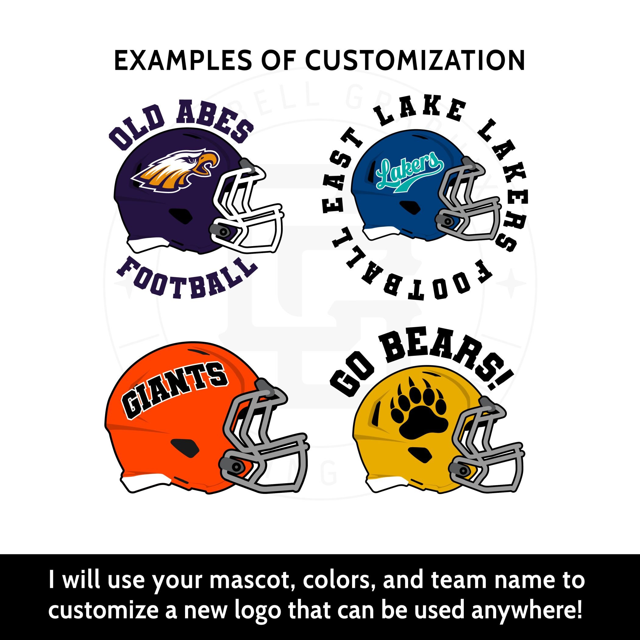 Customizable Logo Design Football Helmet Logo Team Logo Use Your Team ...