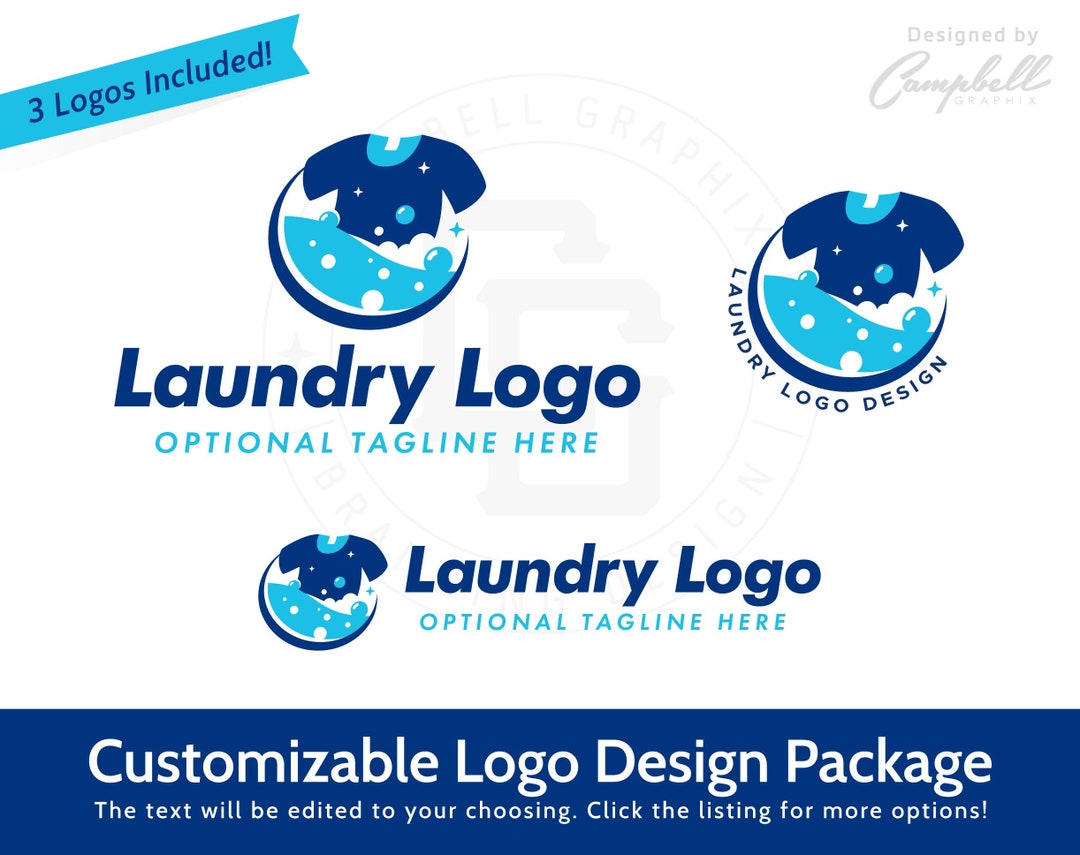 Customizable Logo - Dry Cleaning Logo - Laundry Logo - Washing Logo ...