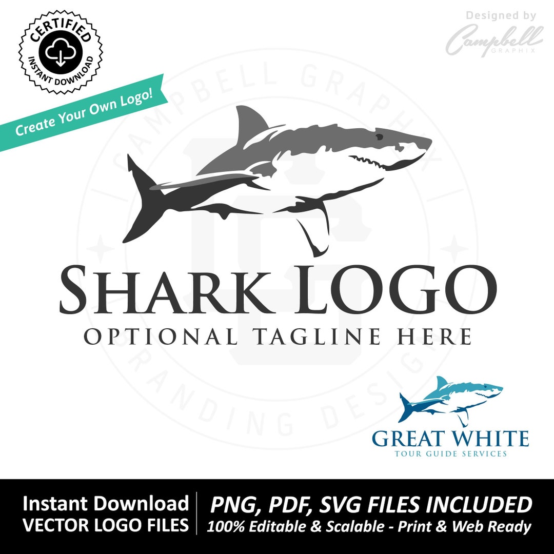 Shark Logo SVG: DIY Customizable Design Template (instant Download ...