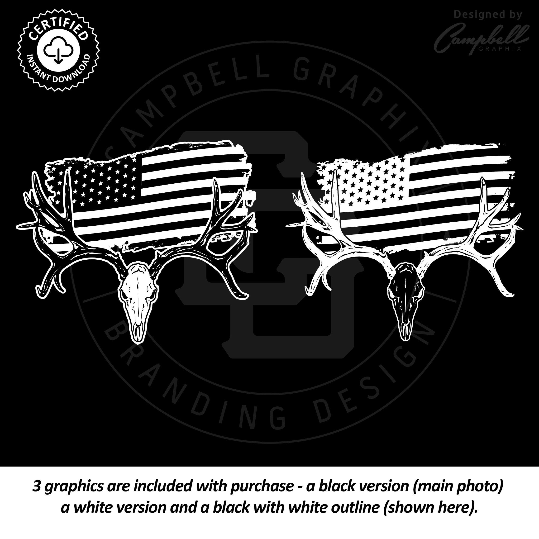 Antlers American Flag SVG: Ready-to-use Cut Files Vector Art for Cricut ...