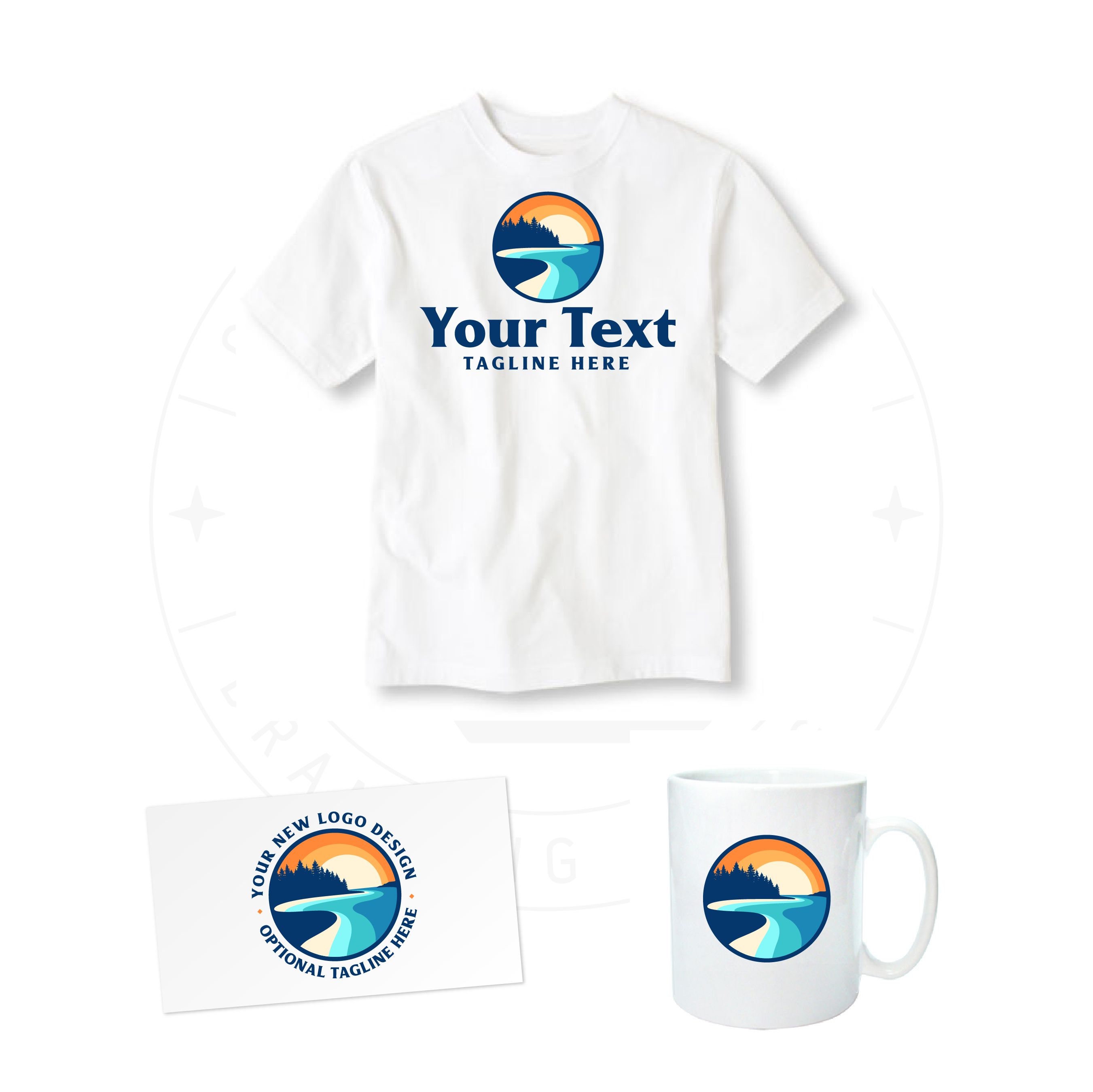 Customizable Logo Waterfront Logo Shoreline Logo Lake Logo River Logo ...