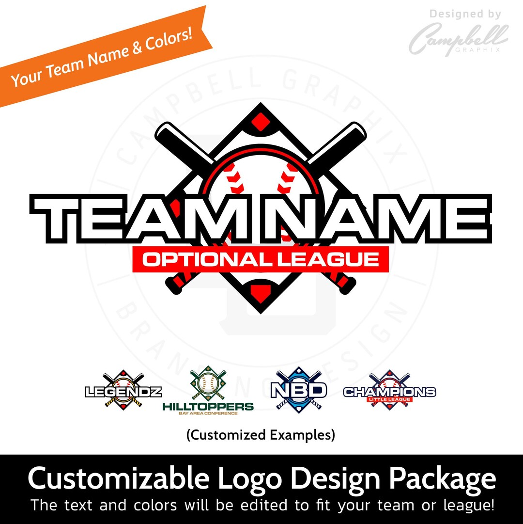 Custom Baseball Team Logo Design: Personalized by the Artist for You - Etsy