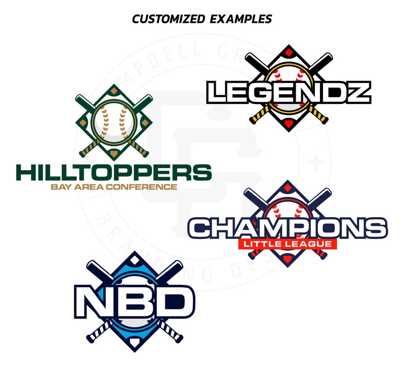 Baseball Logo Customizable Logo Design Little League Logo - Etsy
