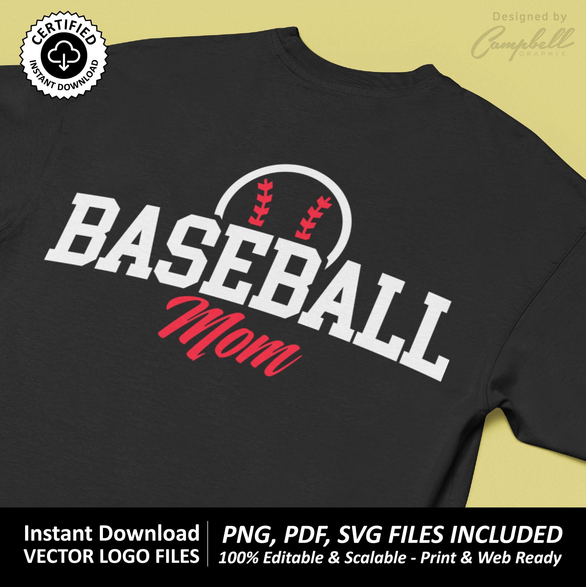 Baseball Mom SVG Instant Download Team Shirts SVG Printable Cricut ...