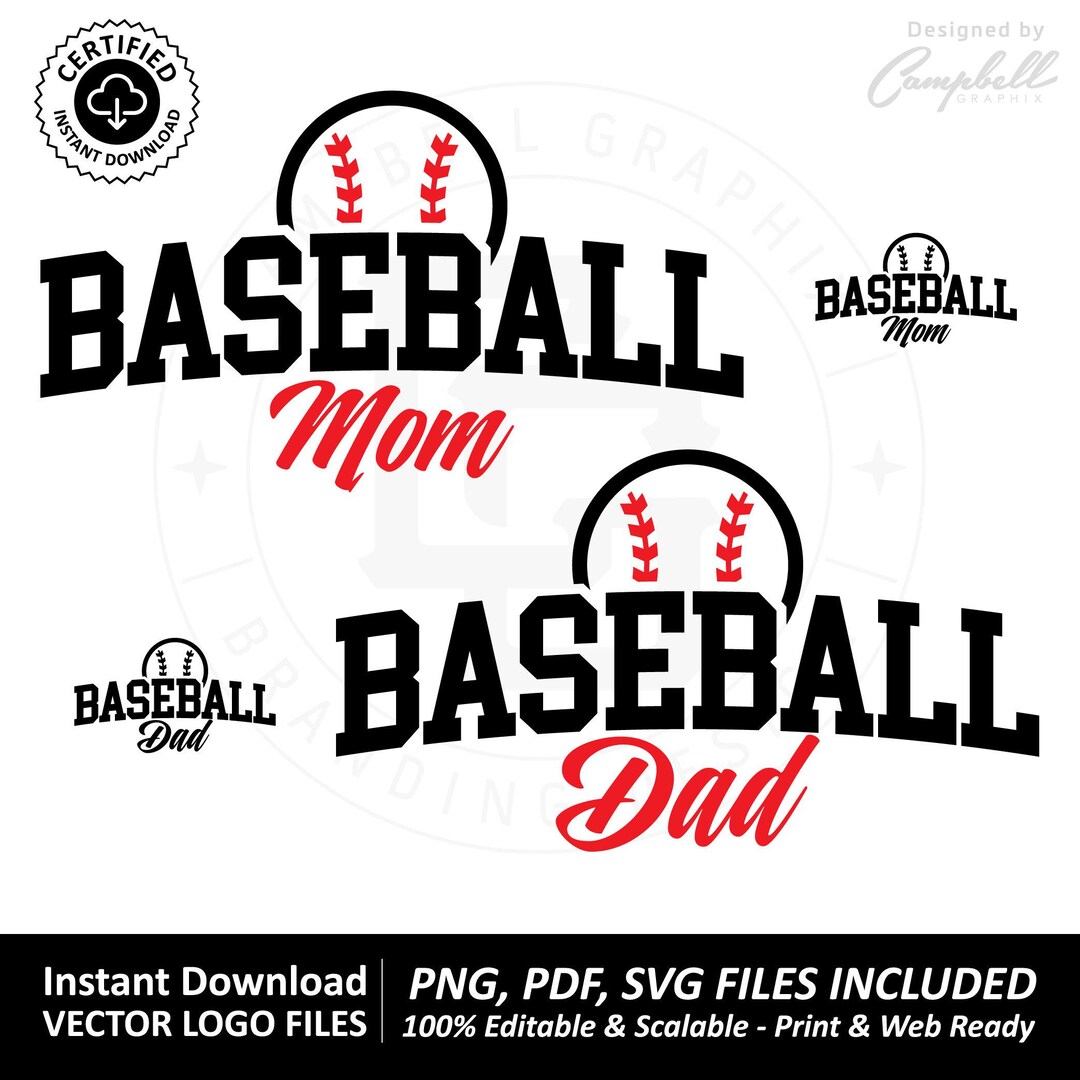 Baseball Mom & Dad SVG: Ready-to-use Designs for Cricut, Silhouette ...