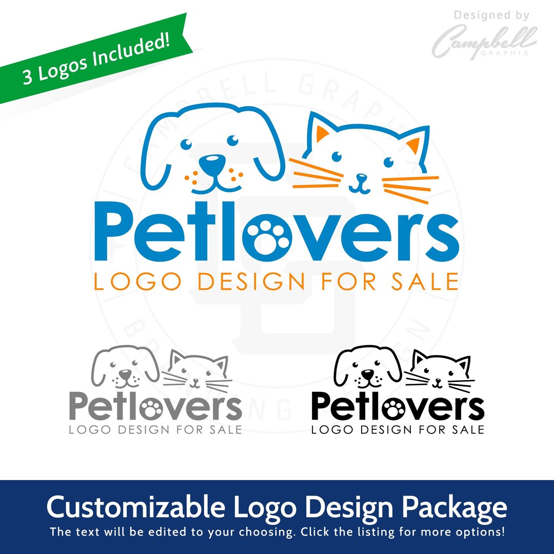 Customizable Pet Logo Design: Personalized by the Artist for You - Etsy