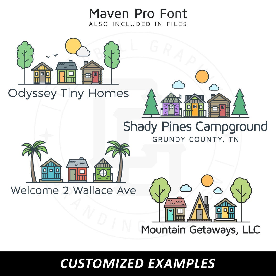 Houses - Instant Download - Tiny Houses - Cabin Logo - Ready to Use ...