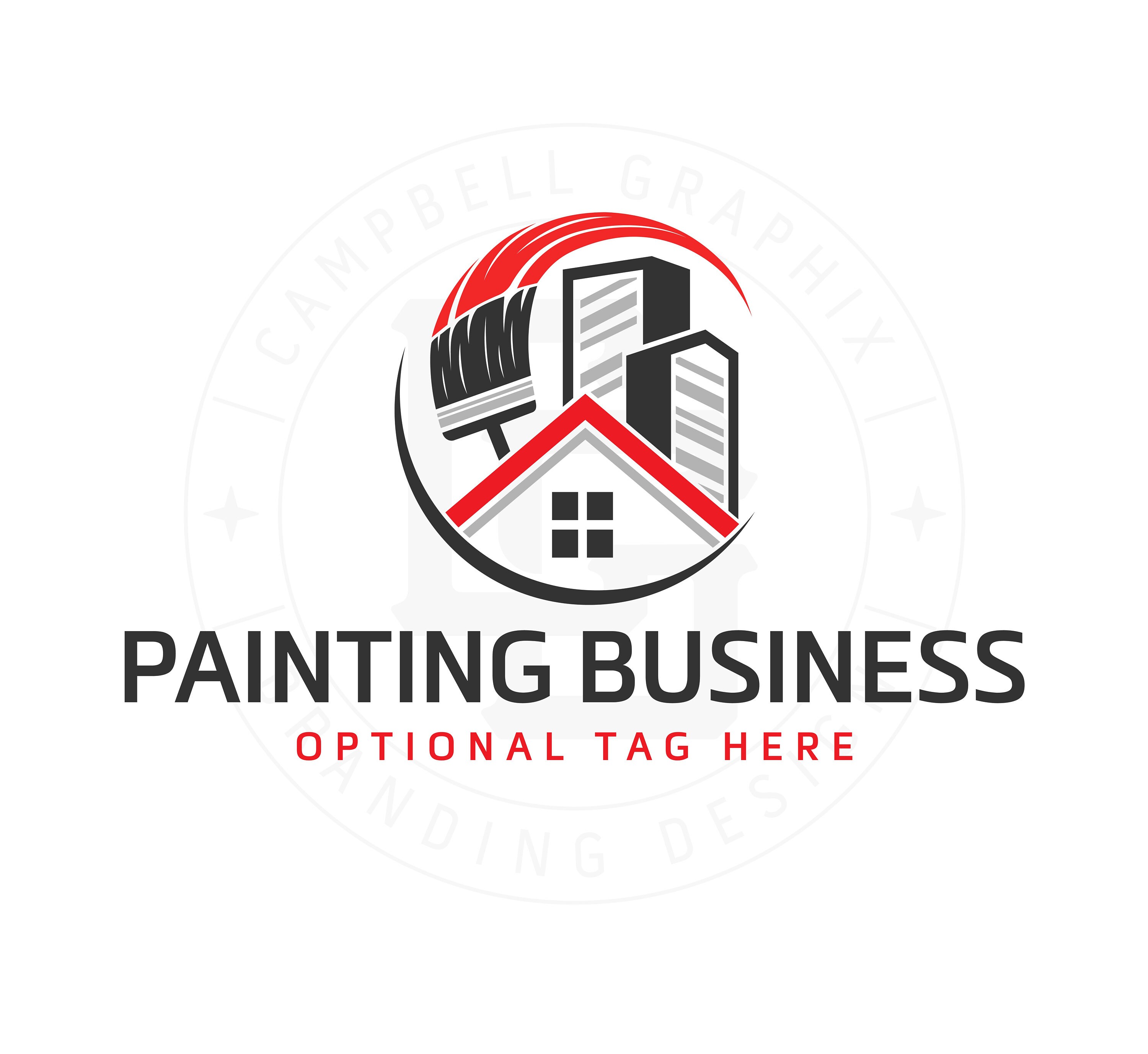 Customizable Logo Painting Services Logo Paint Brush Logo House ...
