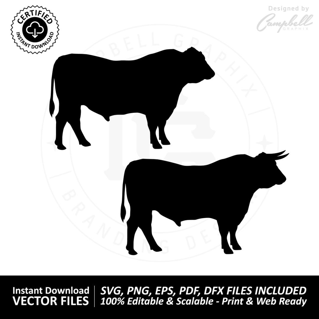 Show Steer Svgs - Show Steer Silhouettes - DIY Stickers - Vector Files ...