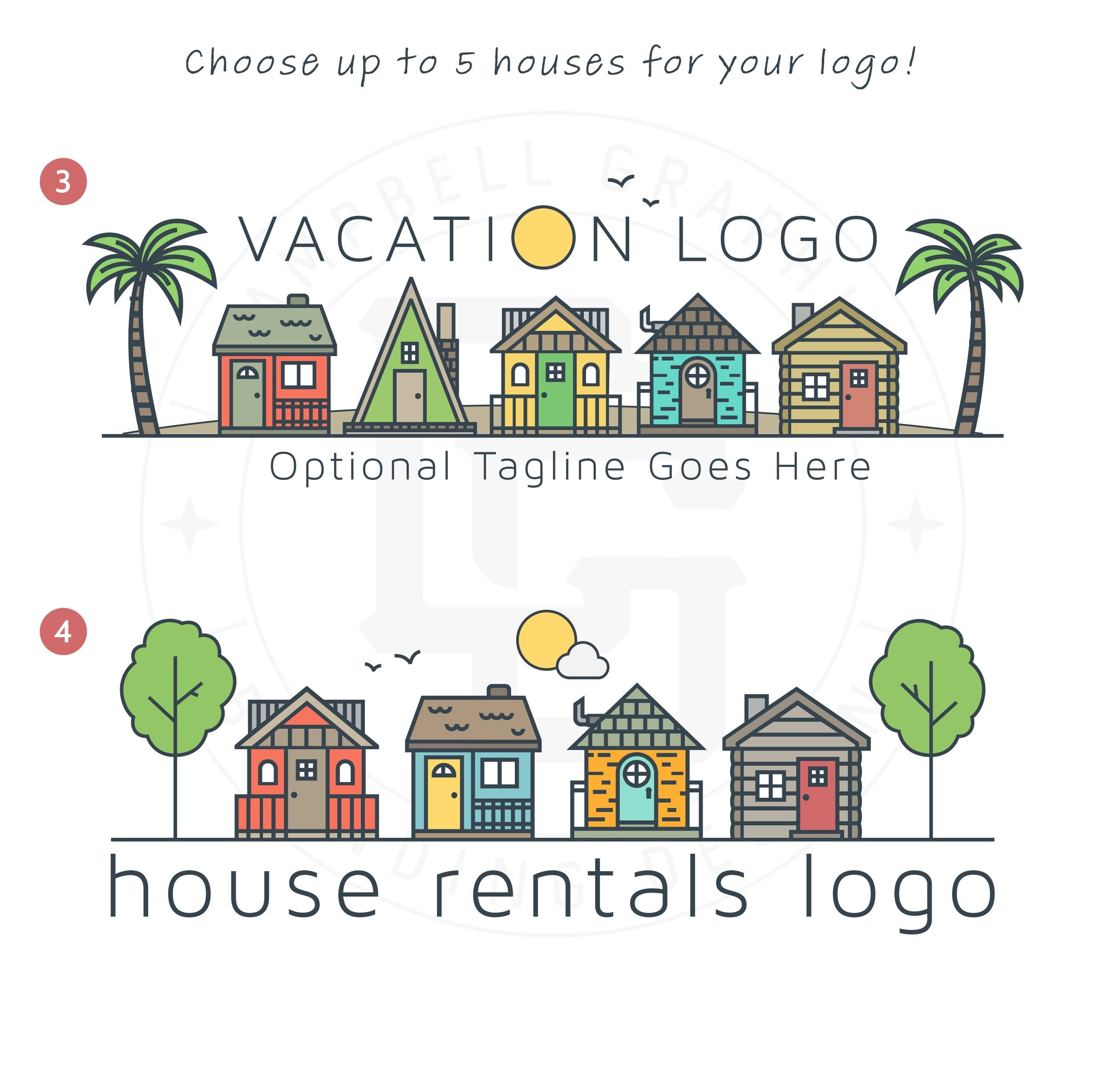 Customizable Logo Resort Logo Tiny House Logo Home Logo Vacation Logo ...