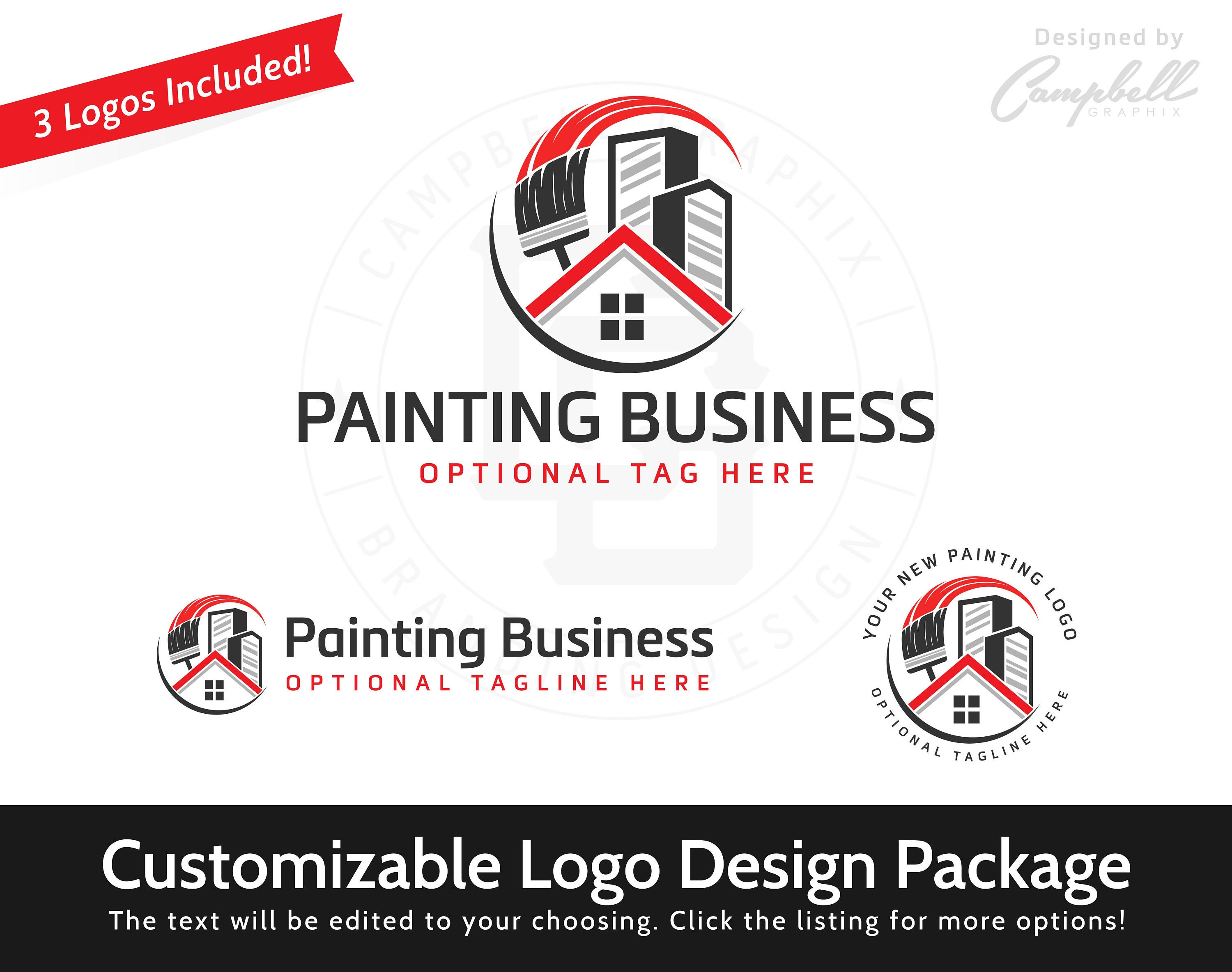 Customizable Logo Painting Services Logo Paint Brush Logo - Etsy