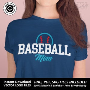 Baseball Mom SVG - Instant Download - Team Shirts SVG - Printable ...