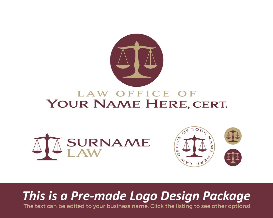 Customizable Law Logo Design: Personalized by the Artist for You - Etsy