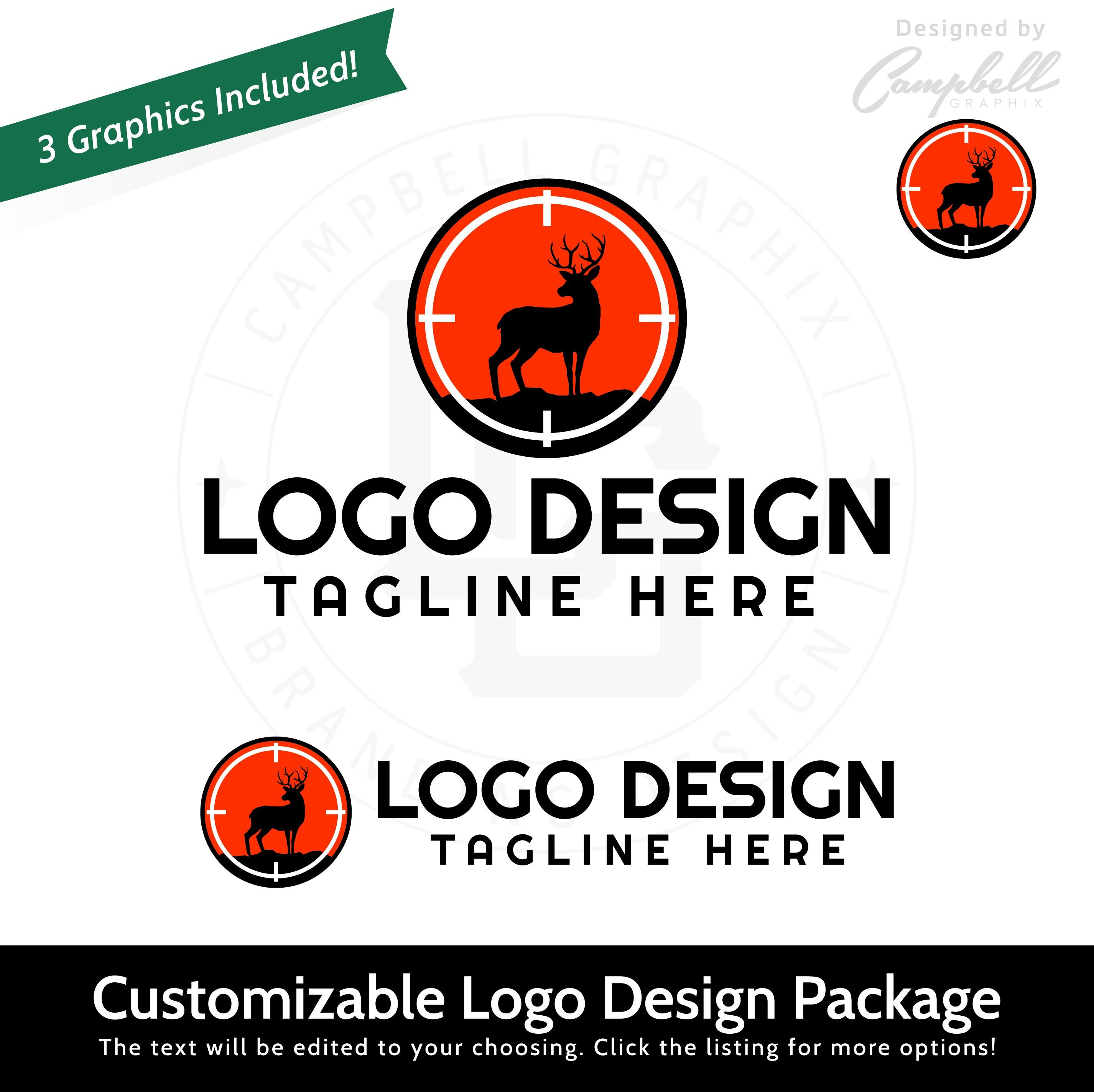 Customizable Logo Deer Logo Hunting Logo Whitetail Logo Bow Hunting ...