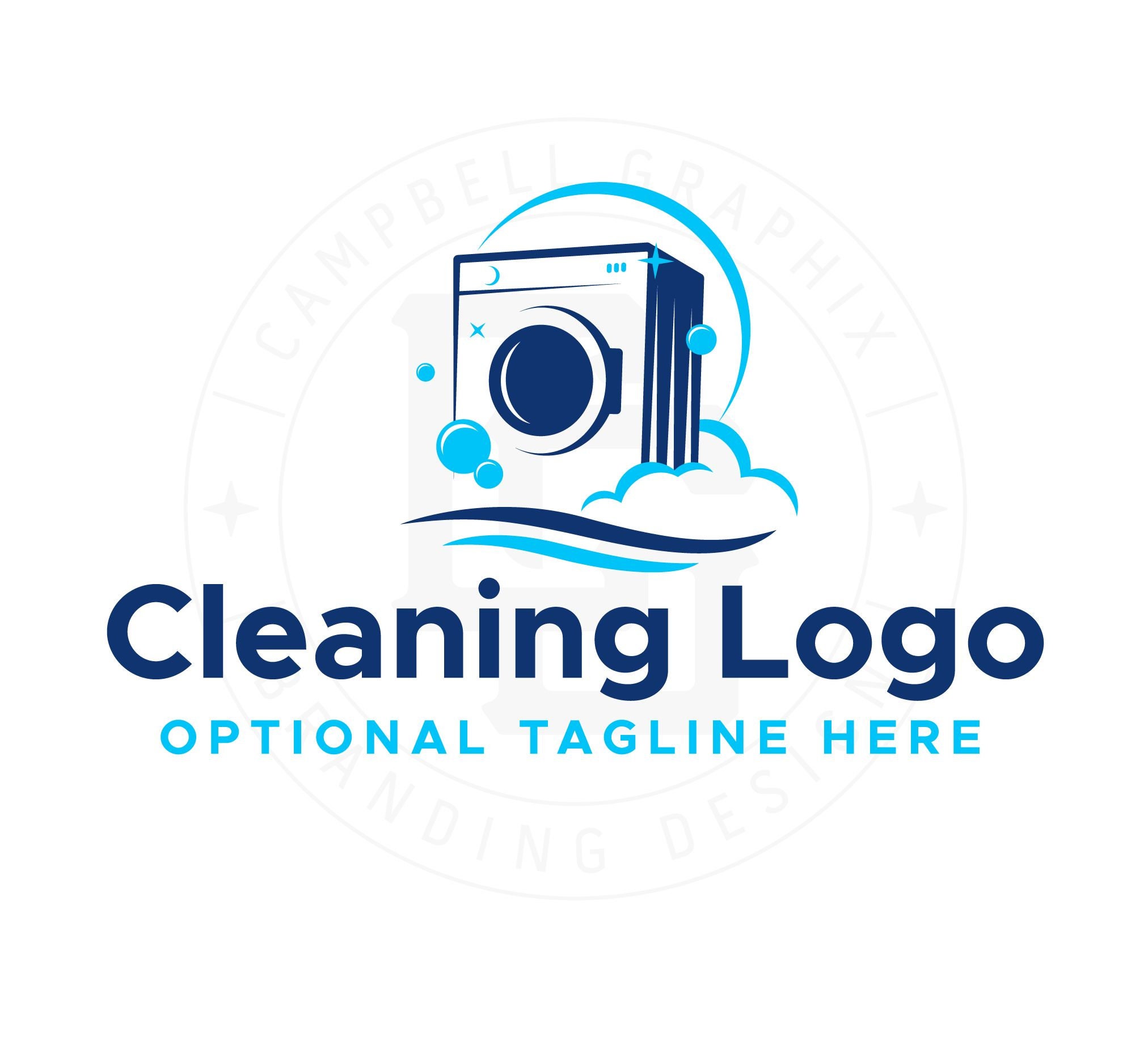 Customizable Laundry Logo Design: Cleaning Service Branding ...