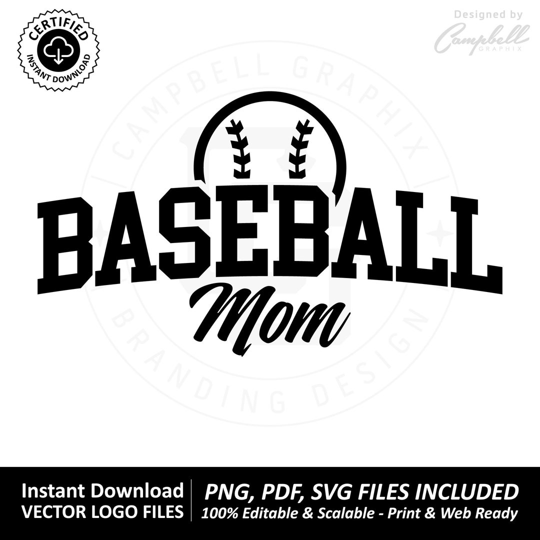 Baseball Mom SVG - Instant Download - Team Shirts SVG - Printable ...