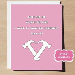 Smash the Patriarchy Feminist Valentine PRINTABLE - Etsy