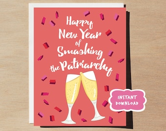 Funny new years card | Etsy