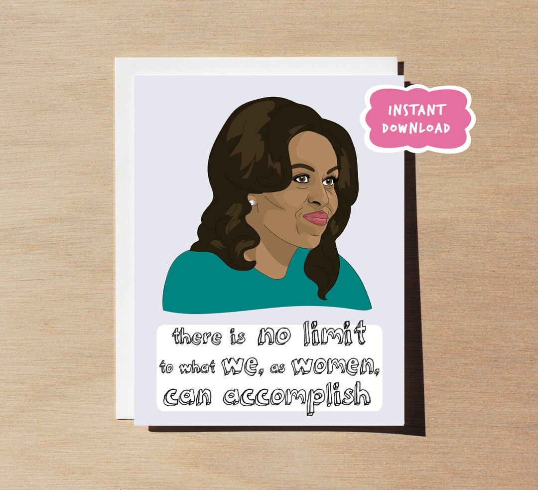 Michelle Obama Card PRINTABLE - Etsy