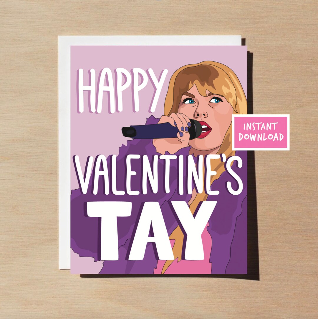 Taylor Swift Valentine's Day Card DIGITAL DOWNLOAD - Etsy