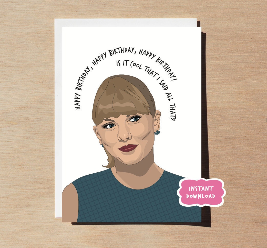 Taylor Swift Taylor Swift Birthday Card Taylor Swift Etsy