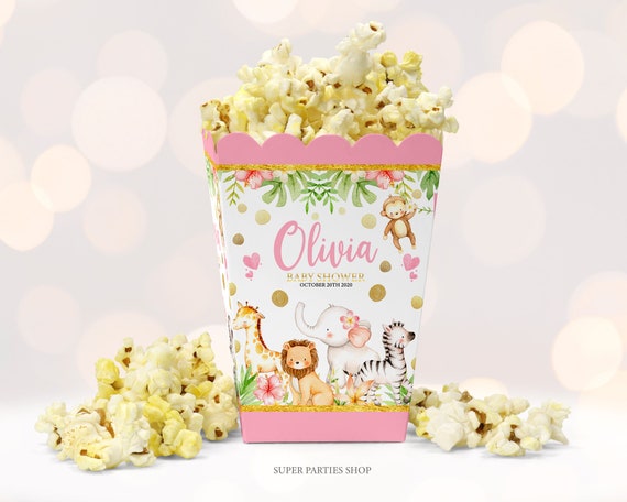Jungle Popcorn Box Printable Snack Box Safari Wild two | Etsy