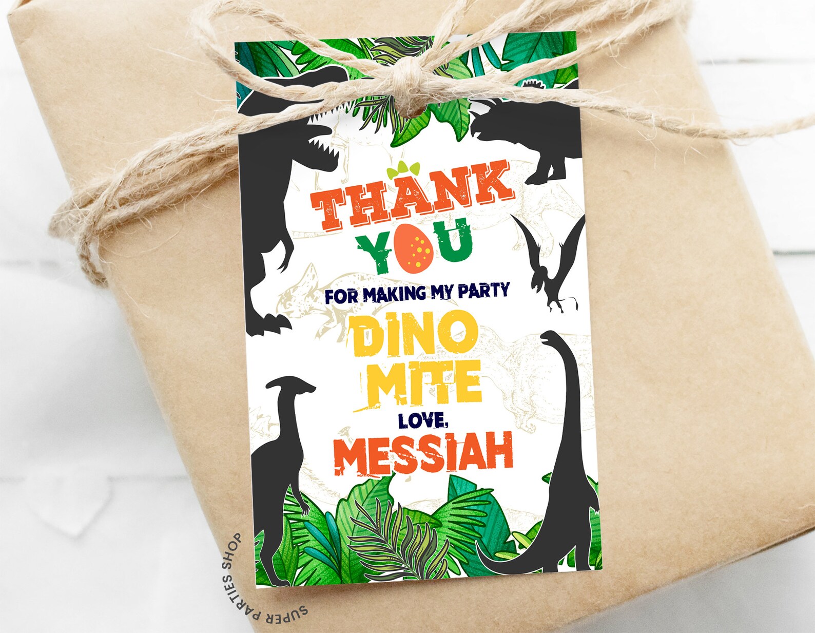 Dinosaur Favor Tag Printable Gift Label Favor Sticker - Etsy