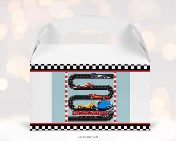 Race Cars Gable Box LABEL Printable Snack Treat Roadster - Etsy