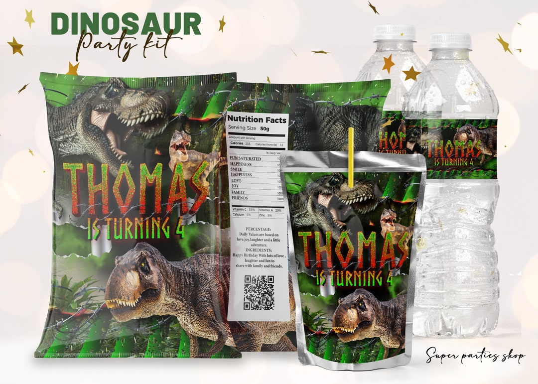 Dinosaur Bundle Party Kit Printable, Chip Bags Printable, Jurassic ...