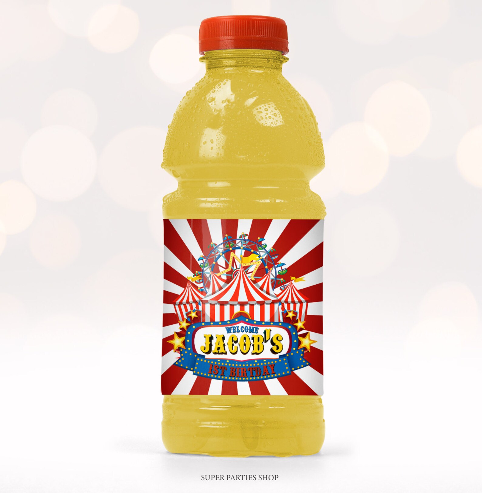 Circus Bottle Label Printable Circus Tent Birthday Party - Etsy