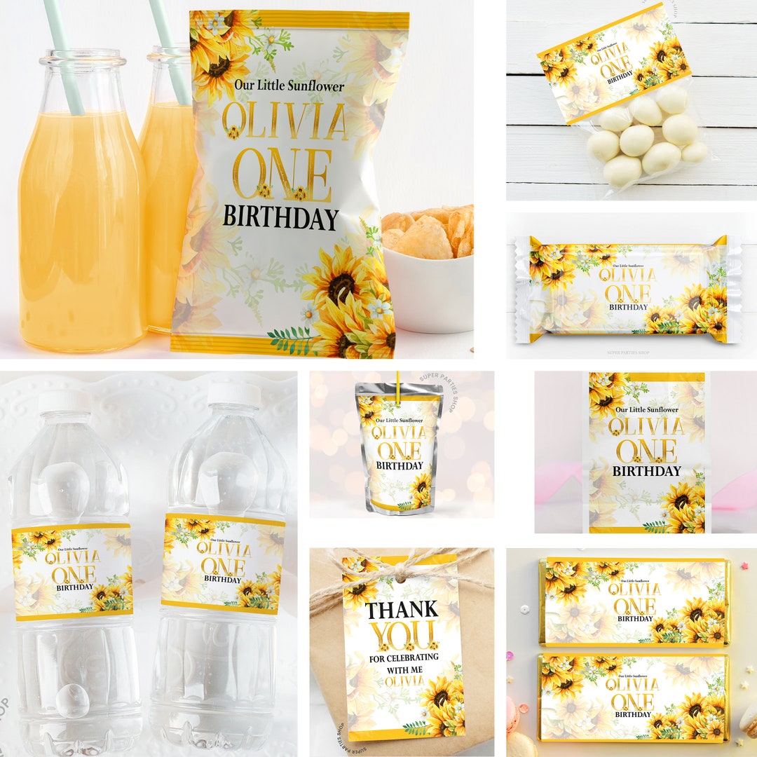 Sunflower Bundle Kit Printable Party Green Gold Wood Fall - Etsy